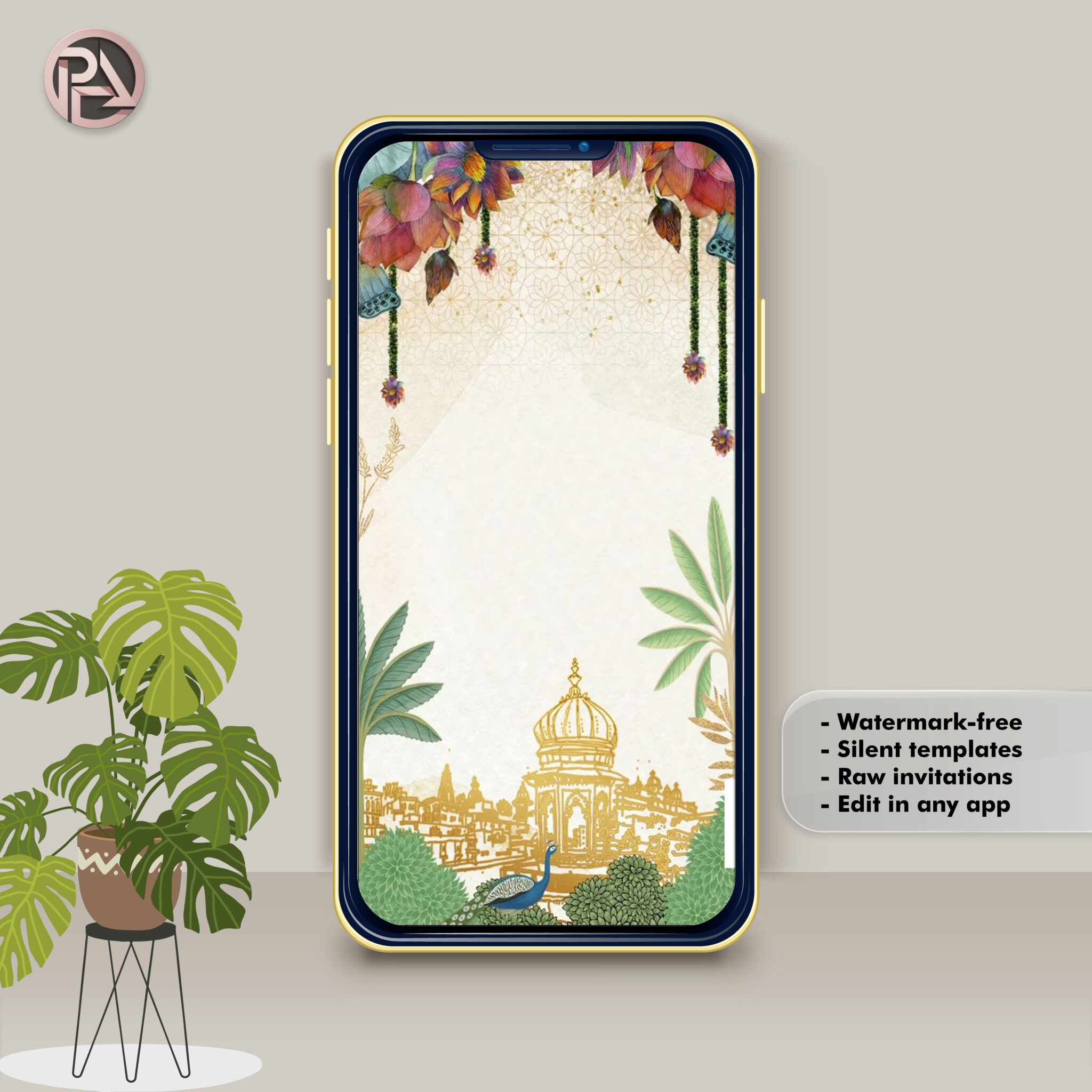 Aesthetic Bg with Fort & Floral Border – Preset Alchemy